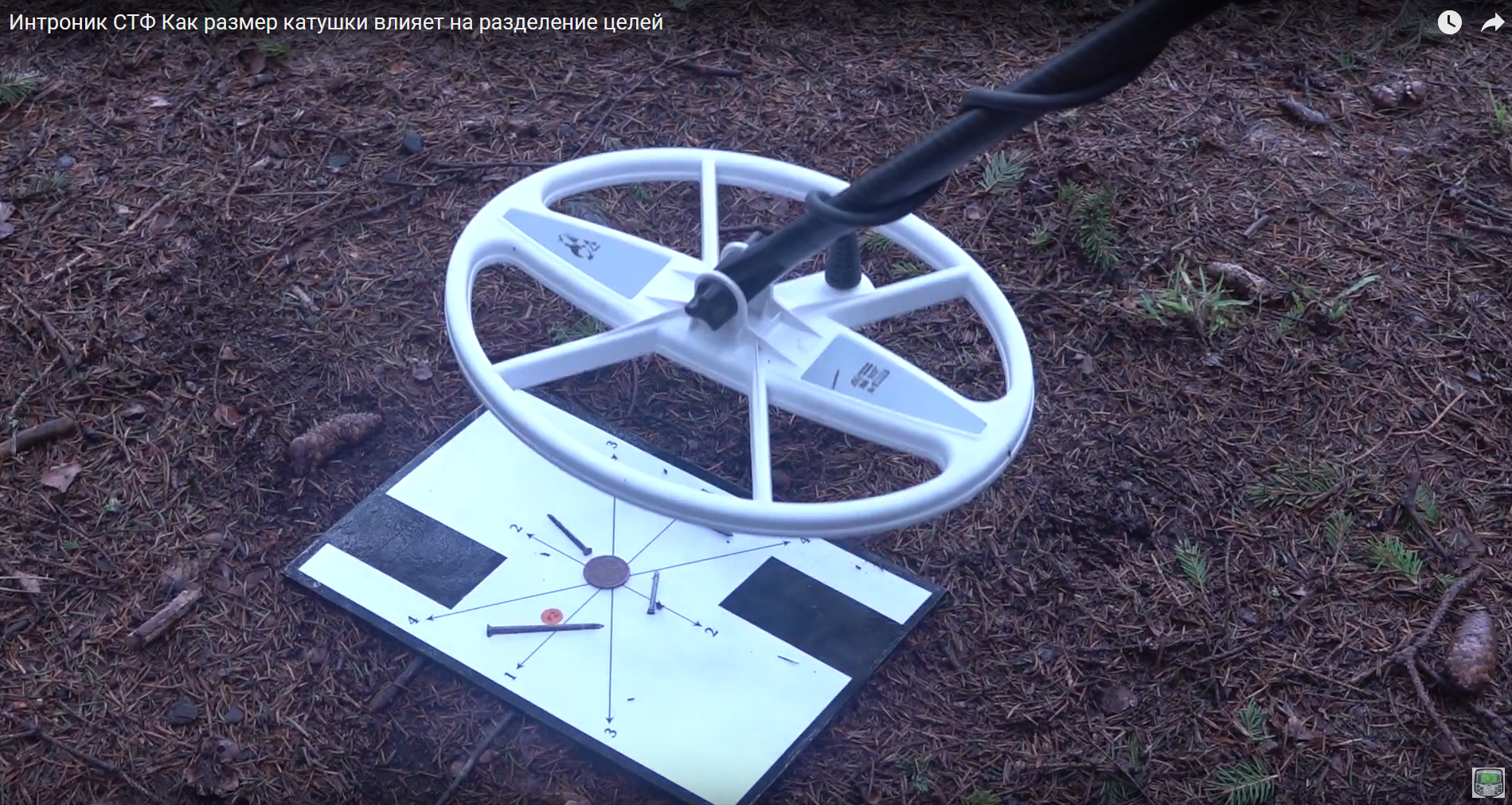 How does the size of the coil affect target separation?